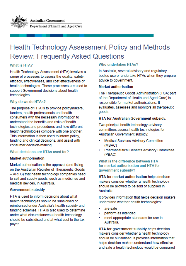 Health Technology Assessment Policy and Methods Review – Frequently ... Health Technology Assessment Policy and Methods Review – Frequently ...