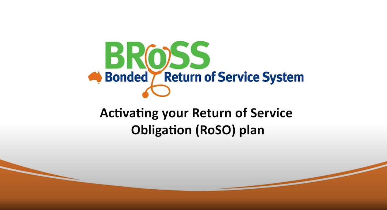 Activating your Return of Service Obligation (RoSO) plan – BRoSS video ...