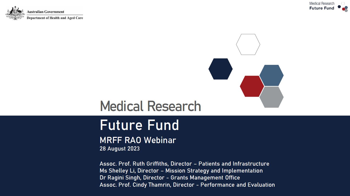 Medical Research Future Fund Research Administration Officer Webinar ...