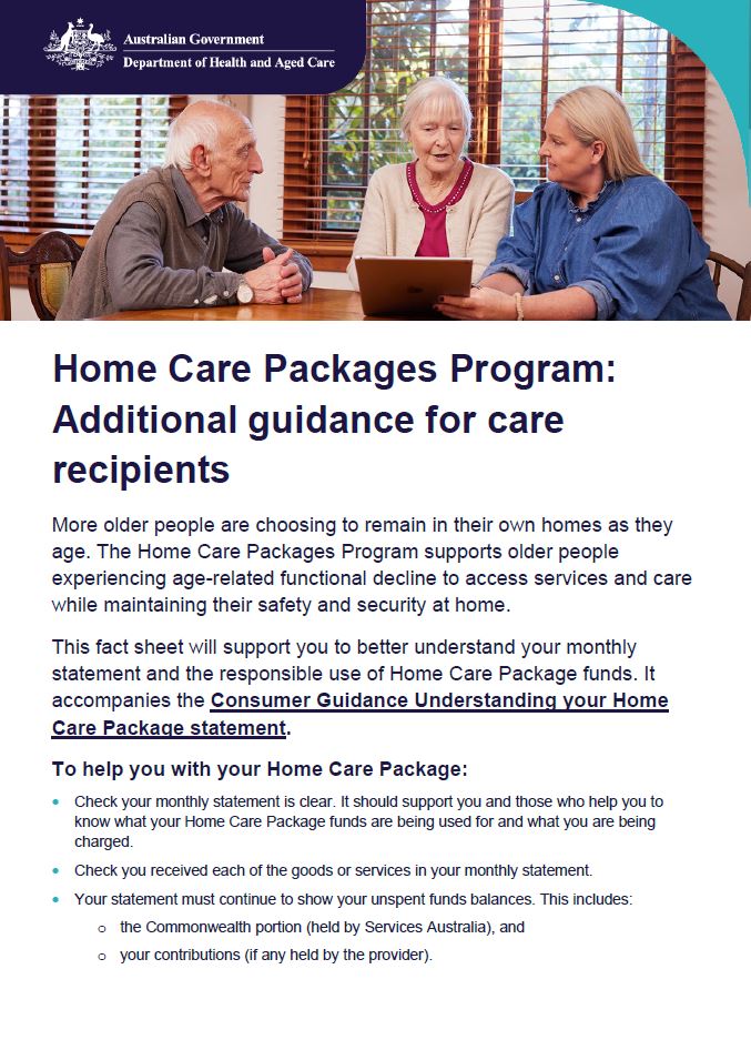 Home Care Packages Program Additional Guidance For Care Recipients