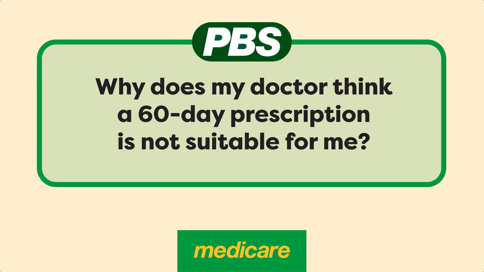 Why does my doctor think a 60-day prescription is not suitable for me ...