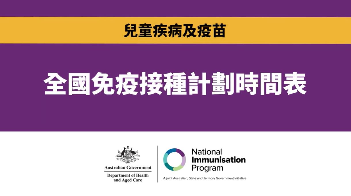 兒童免疫接種時間表是甚麼？ | Childhood immunisation | Australian Government ...