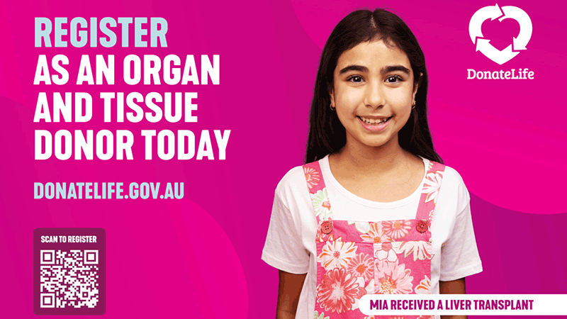 Register as an organ and tissue donor this DonateLife Week | Australian ...