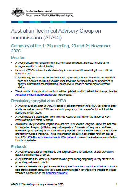Immunisation | Australian Government Department of Health, Disability ...
