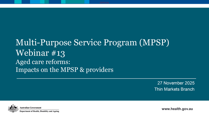 The Multi-Purpose Service Program | Australian Government Department of ...