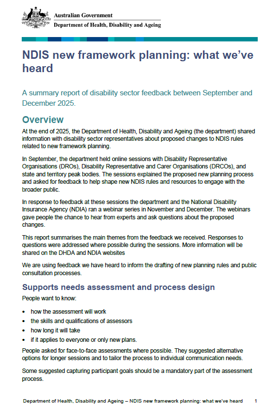 NDIS planning framework resources | Australian Government Department of ...