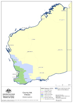 Country Western Australia Primary Health Network (PHN) map – Modified ...