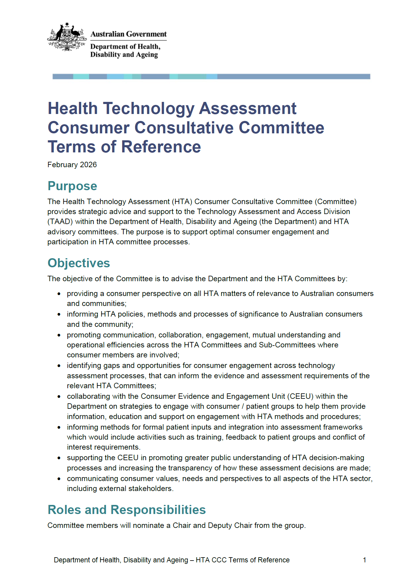 Health Technology Assessment – Consumer Consultative Committee – Terms ...