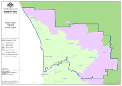 Perth North (WA) Primary Health Network (PHN) map – Modified Monash ...