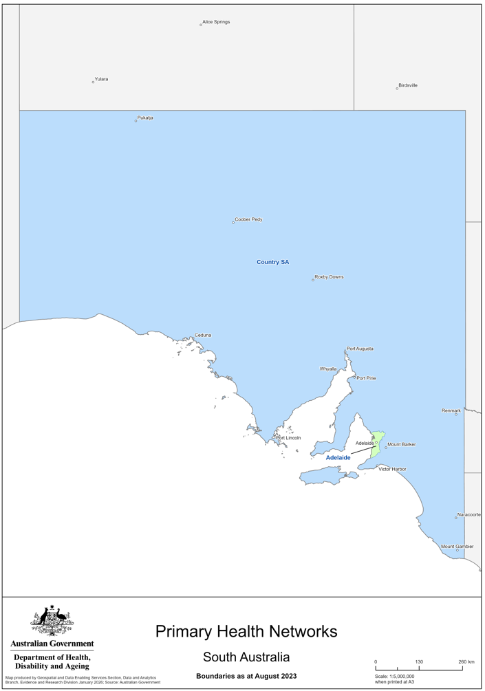 South Australia Primary Health Networks (PHN) boundary maps ...
