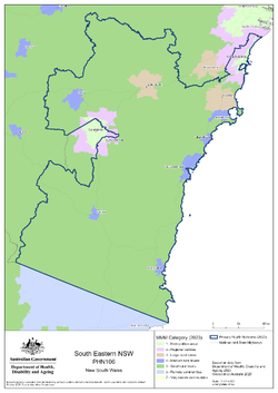 South Eastern New South Wales Primary Health Network (PHN) map ...