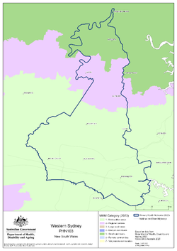 Western Sydney (NSW) Primary Health Network (PHN) map – Modified Monash ...