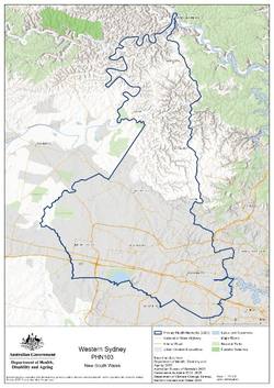 Western Sydney (NSW) Primary Health Network (PHN) map – topographic ...