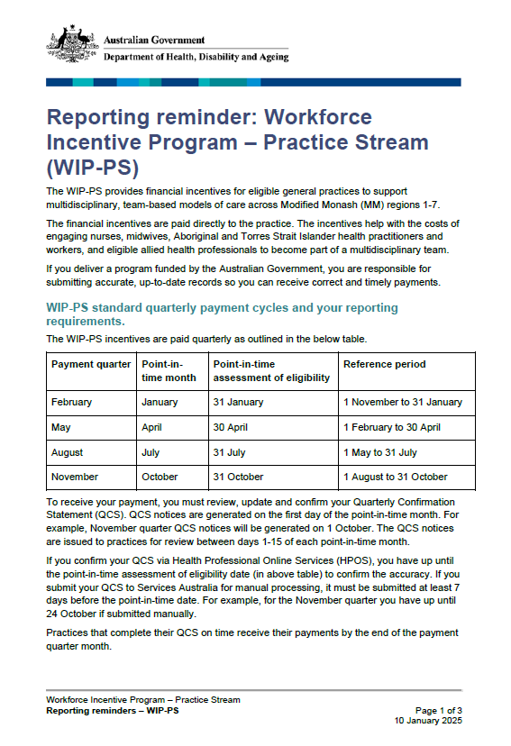 Workforce Incentive Program resources | Australian Government ...