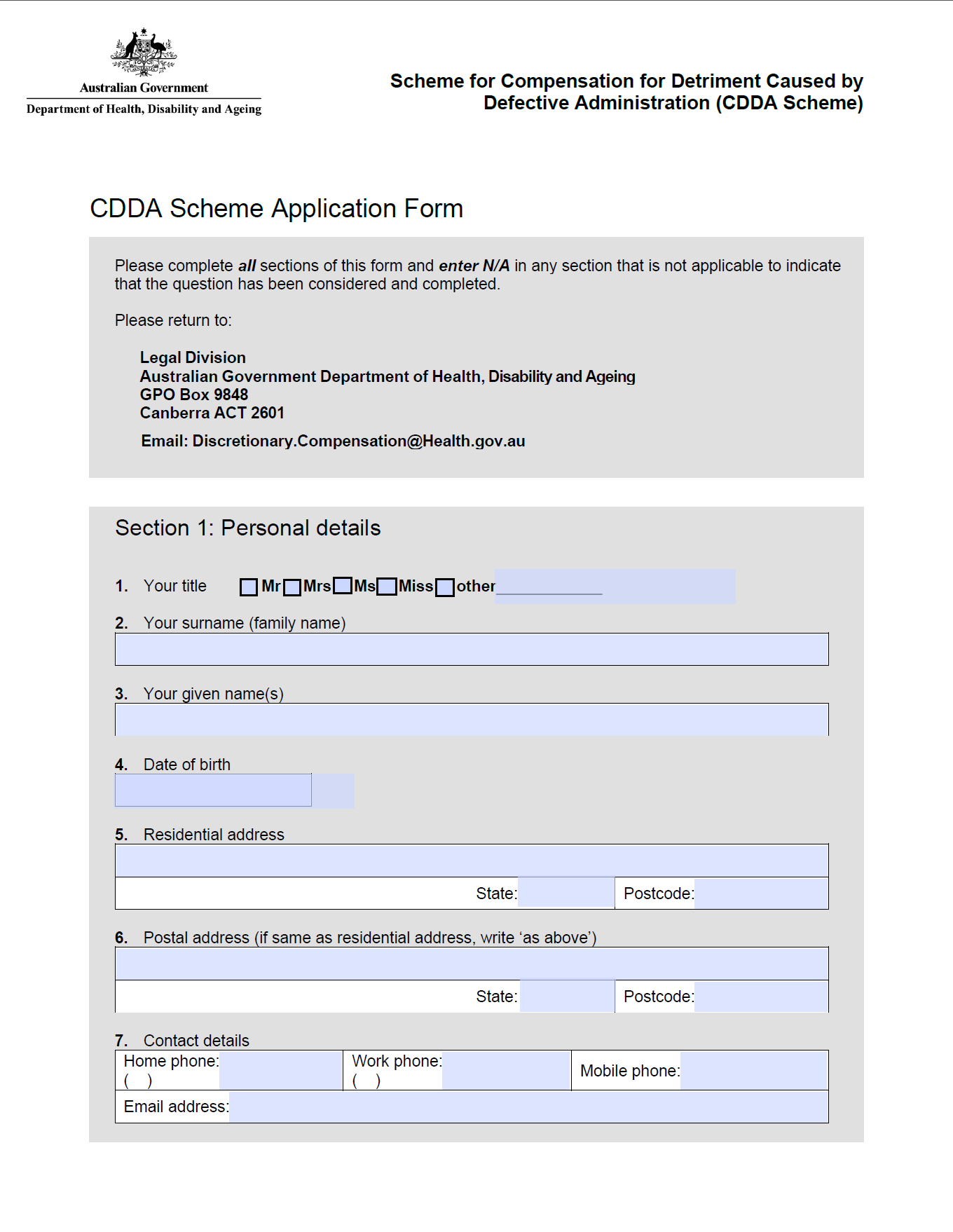 Compensation for Detriment caused by Defective Administration (CDDA ...