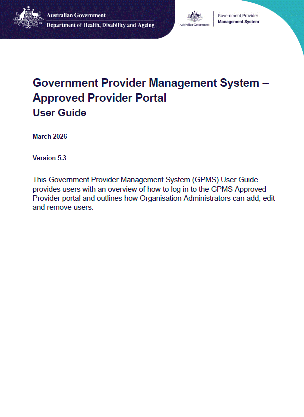 Approved Provider portal resources | Australian Government Department ...