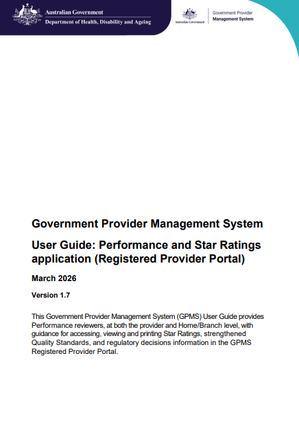 Government Provider Management System User Guide: Performance and Star ...