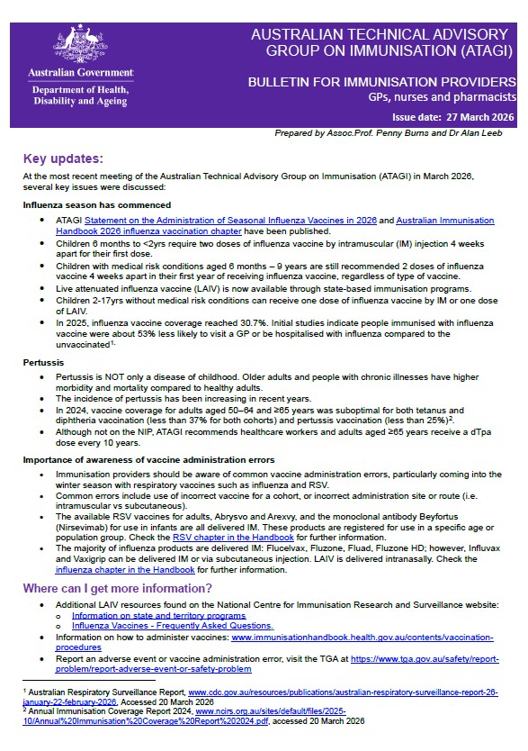 Immunisation | Australian Government Department of Health, Disability ...