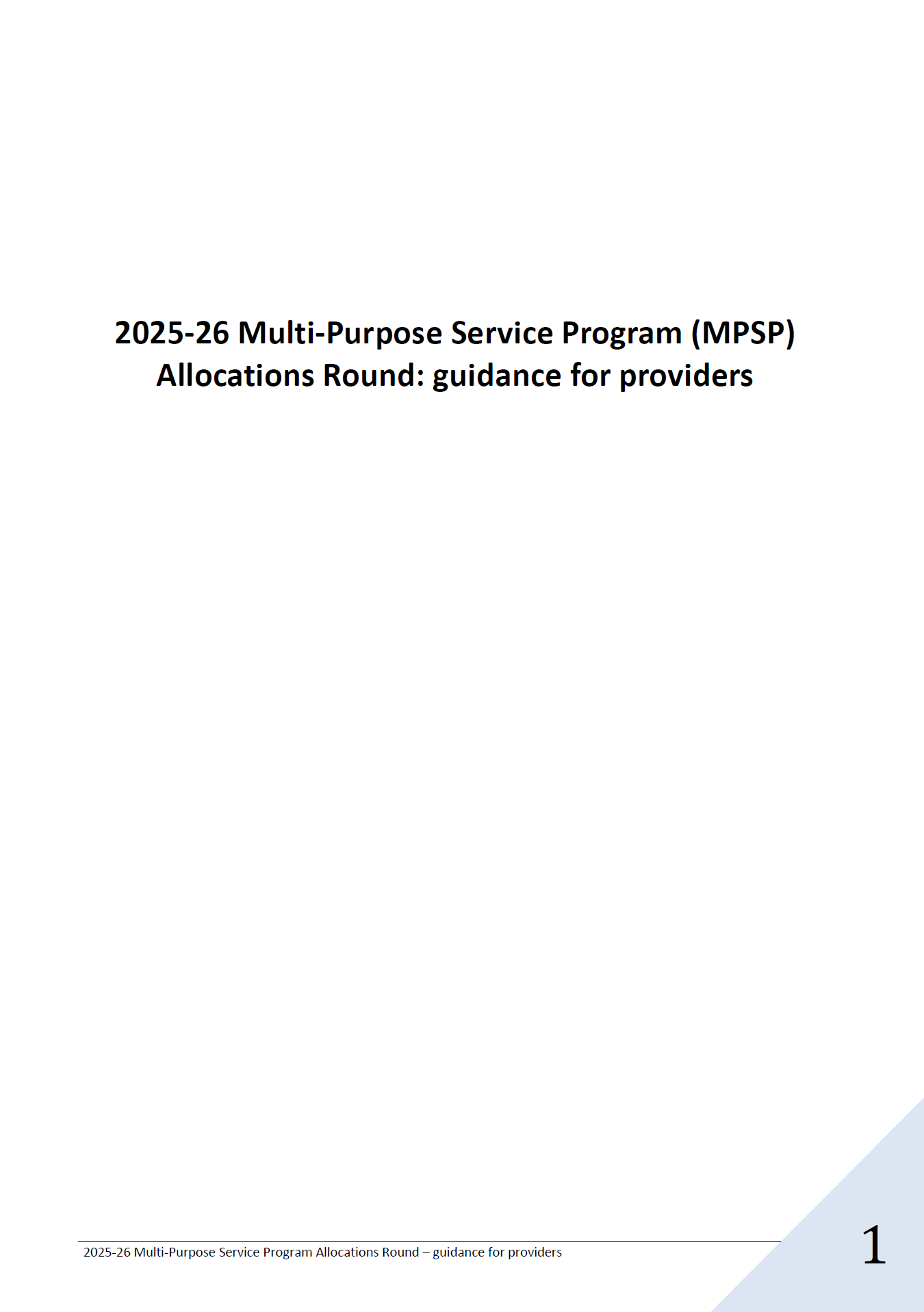 The Multi-Purpose Service Program | Australian Government Department of ...