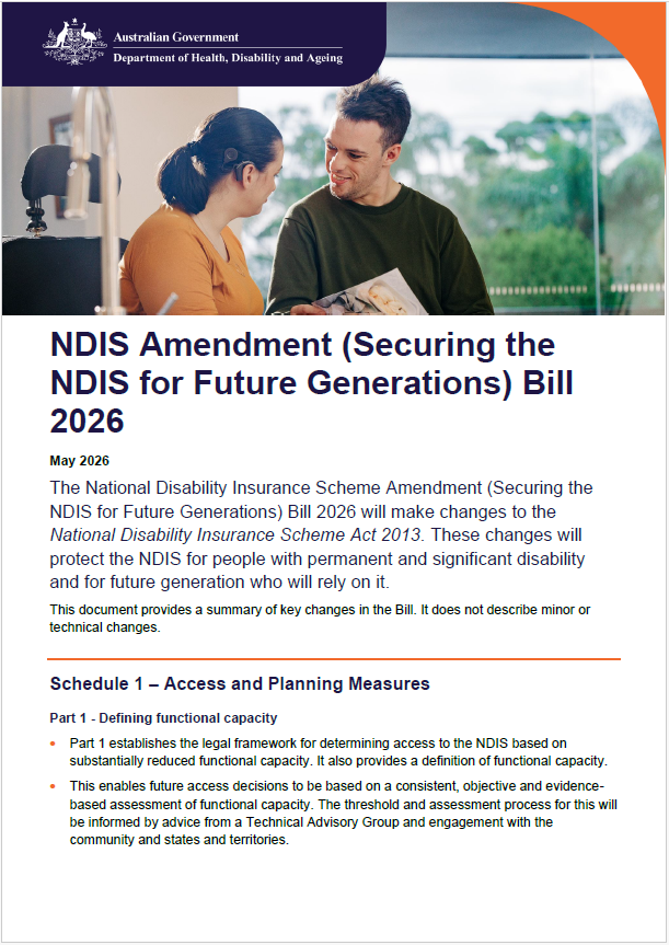 NDIS Amendment (Securing the NDIS for Future Generations) Bill 2026 ...