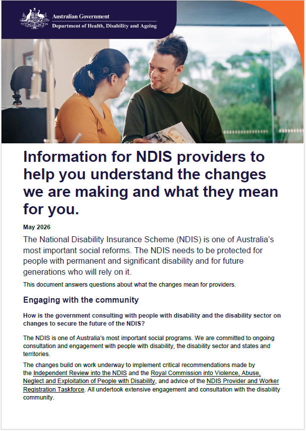 Securing the future of the NDIS for future generations - Provider FAQs ...
