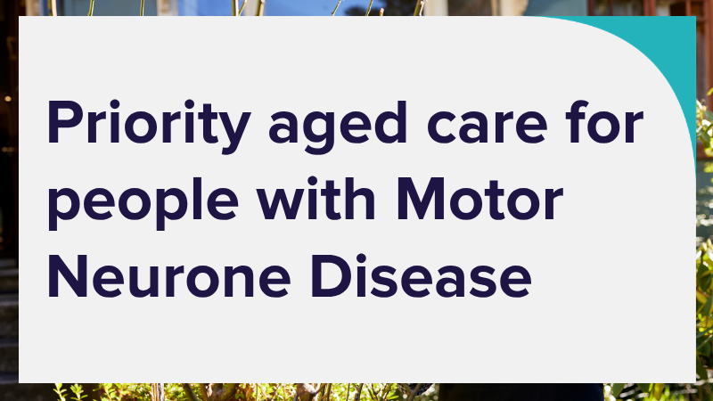 Priority aged care for people with Motor Neurone Disease | Australian ...