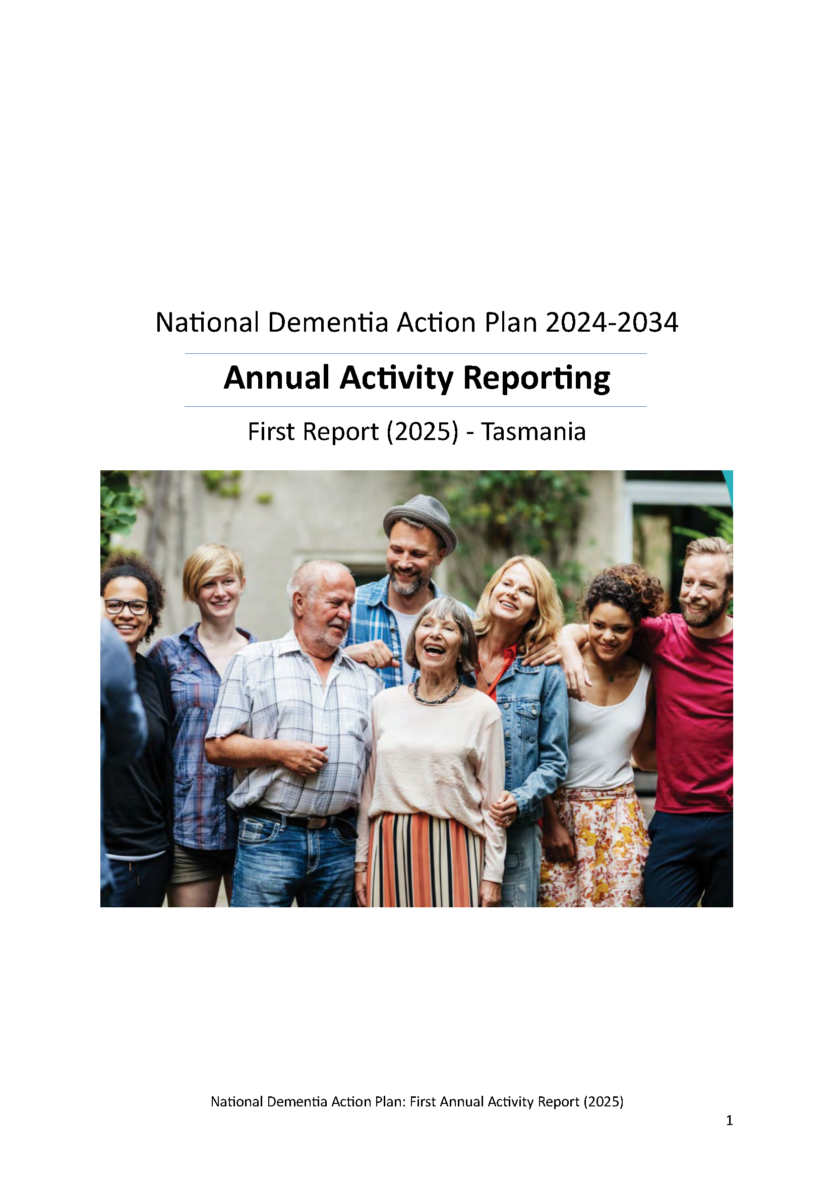 Tasmania – National Dementia Action Plan – Annual Activity Report (2025 ...