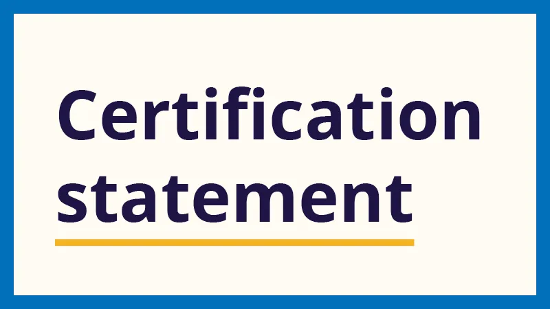 Certification statement – National Tobacco and E-cigarette campaign ...