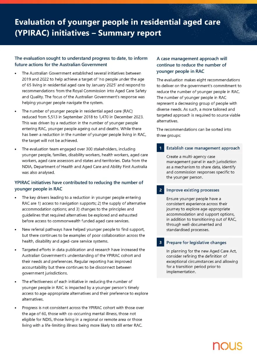 Independent Evaluation of YPIRAC initiatives – Summary | Australian ...