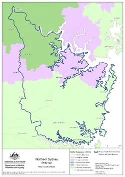 Northern Sydney (NSW) Primary Health Network (PHN) map – Modified ...