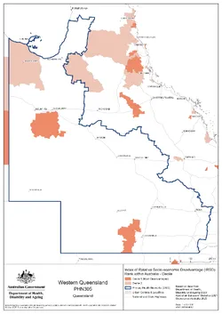 Western Queensland Primary Health Network (PHN) map – socioeconomic ...