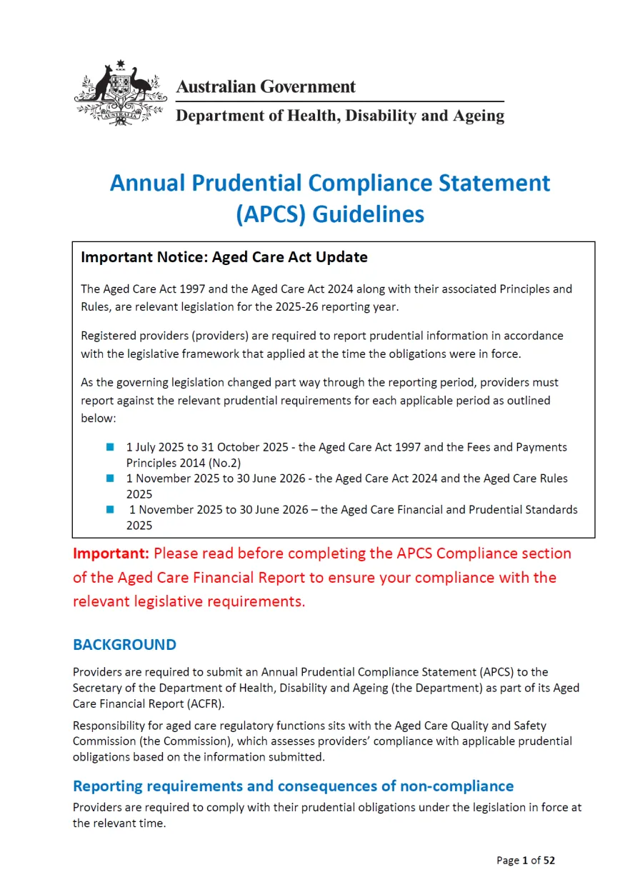 Annual Prudential Compliance Statement 2025–26 resources | Australian ...