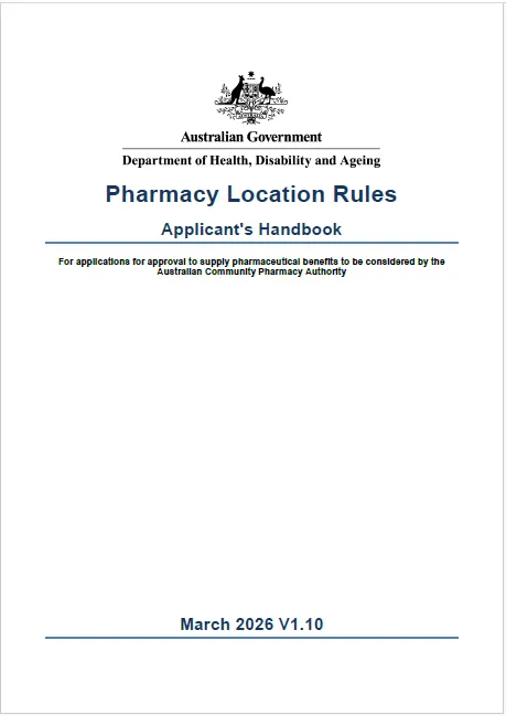 Pharmacy Location Rules – Applicant's handbook | Australian Government ...