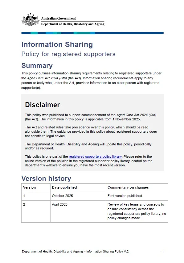 Information Sharing policy | Australian Government Department of Health ...