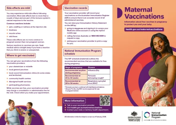 Translated resources | Maternal vaccinations | Australian Government ...