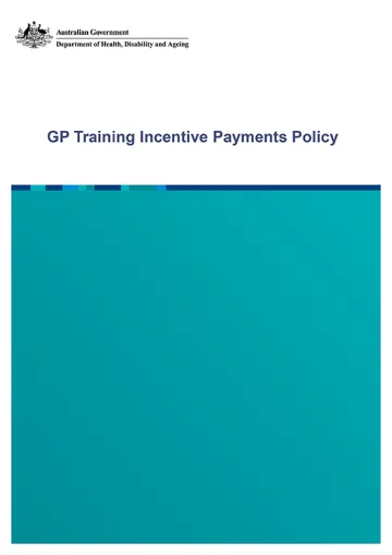 GP Training Incentive Payments | Australian Government Department of ...