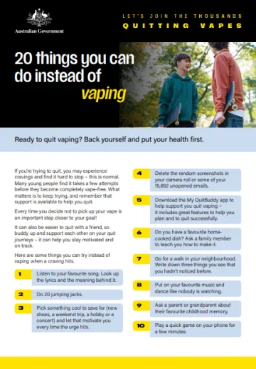 Resources for young people | Youth vaping | Australian Government ...