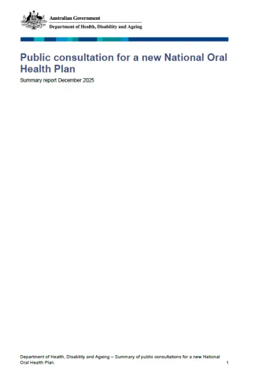 Completion of consultations for next National Oral Health Plan ...