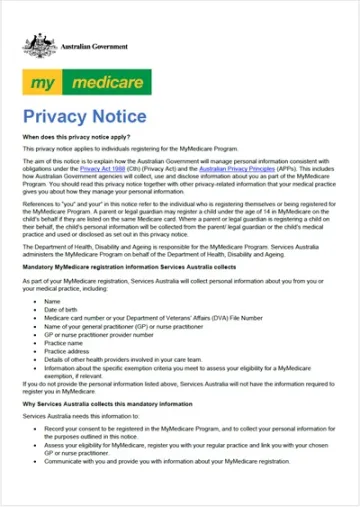 Information for MyMedicare patients | Australian Government Department ...