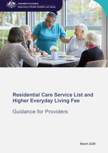 Higher everyday living, additional and extra service fees | Australian ...