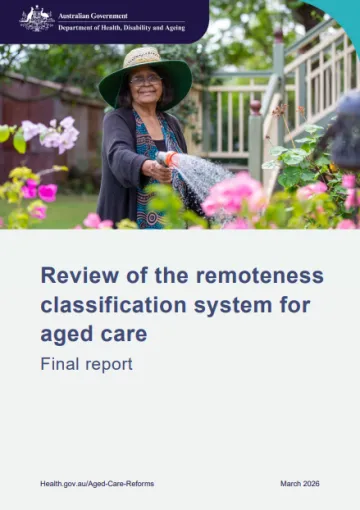 Review of the remoteness classification system for aged care ...