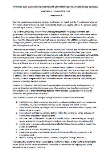 Prime Minister's National Suicide Prevention Adviser – Towards Zero ... Prime Minister's National Suicide Prevention Adviser – Towards Zero ...