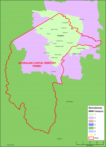 Australian Capital Territory (ACT) Primary Health Network (PHN) map ...
