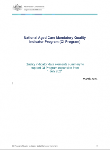 QI Program data elements summary | Australian Government Department of ...