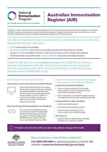 Australian Immunisation Register fact sheet | Australian Government ...